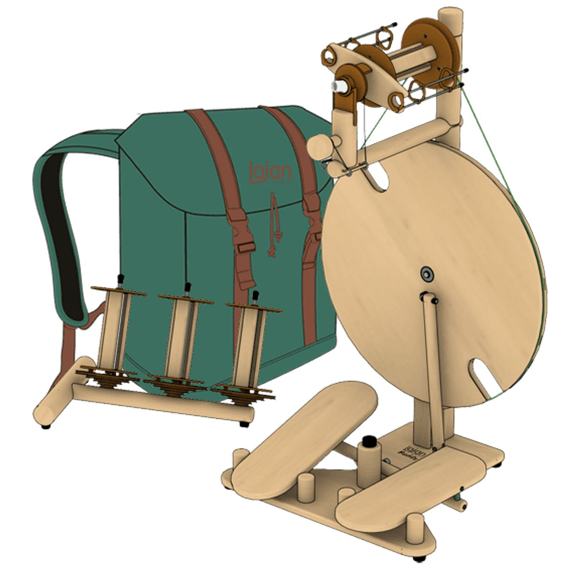 Lojan Travel Buddy Spinning Wheel | Double Treadle — Revolution Fibers