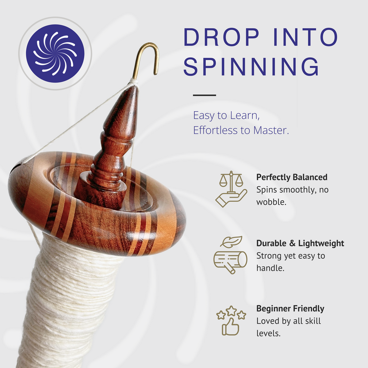 Premium Top Whorl Drop Spindle — Revolution Fibers