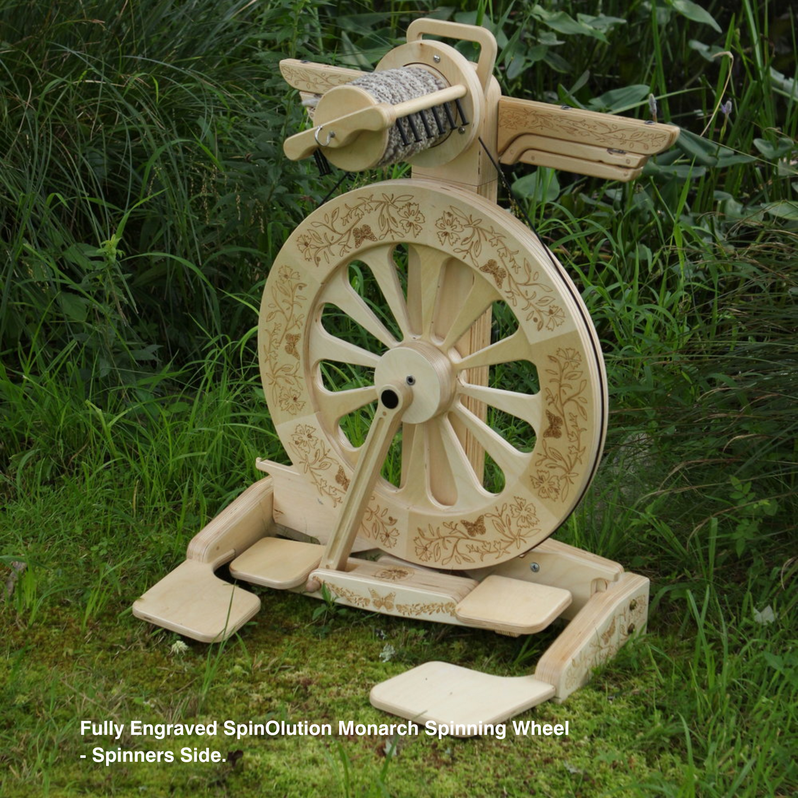 Laser Engraving for Spinolution Monarch Spinning Wheel | Revolution Fibers