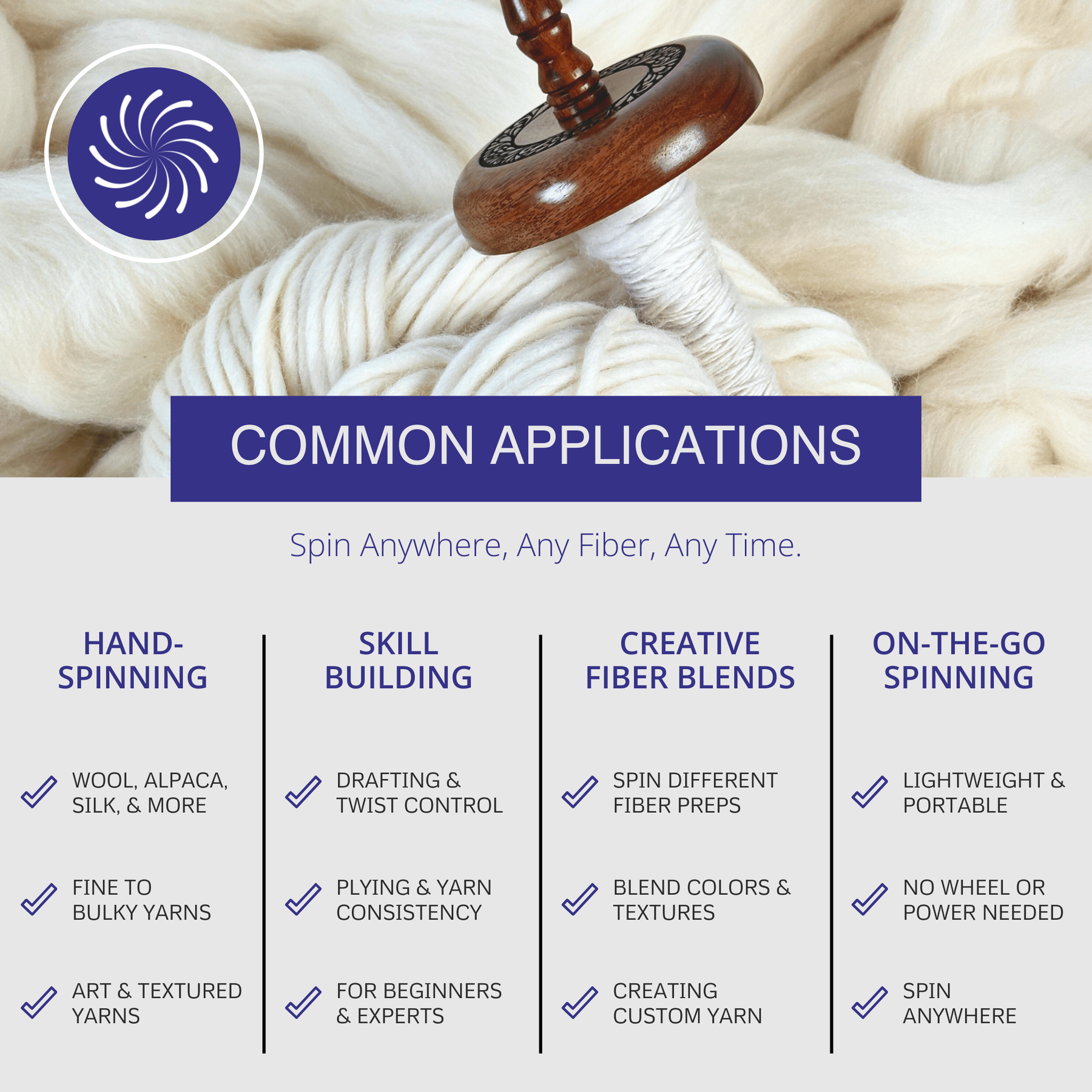 Premium Top Whorl Drop Spindle | Revolution Fibers