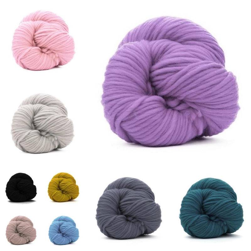 Premium Super Bulky (Chunky) Weight Solid Color Merino Yarn ...