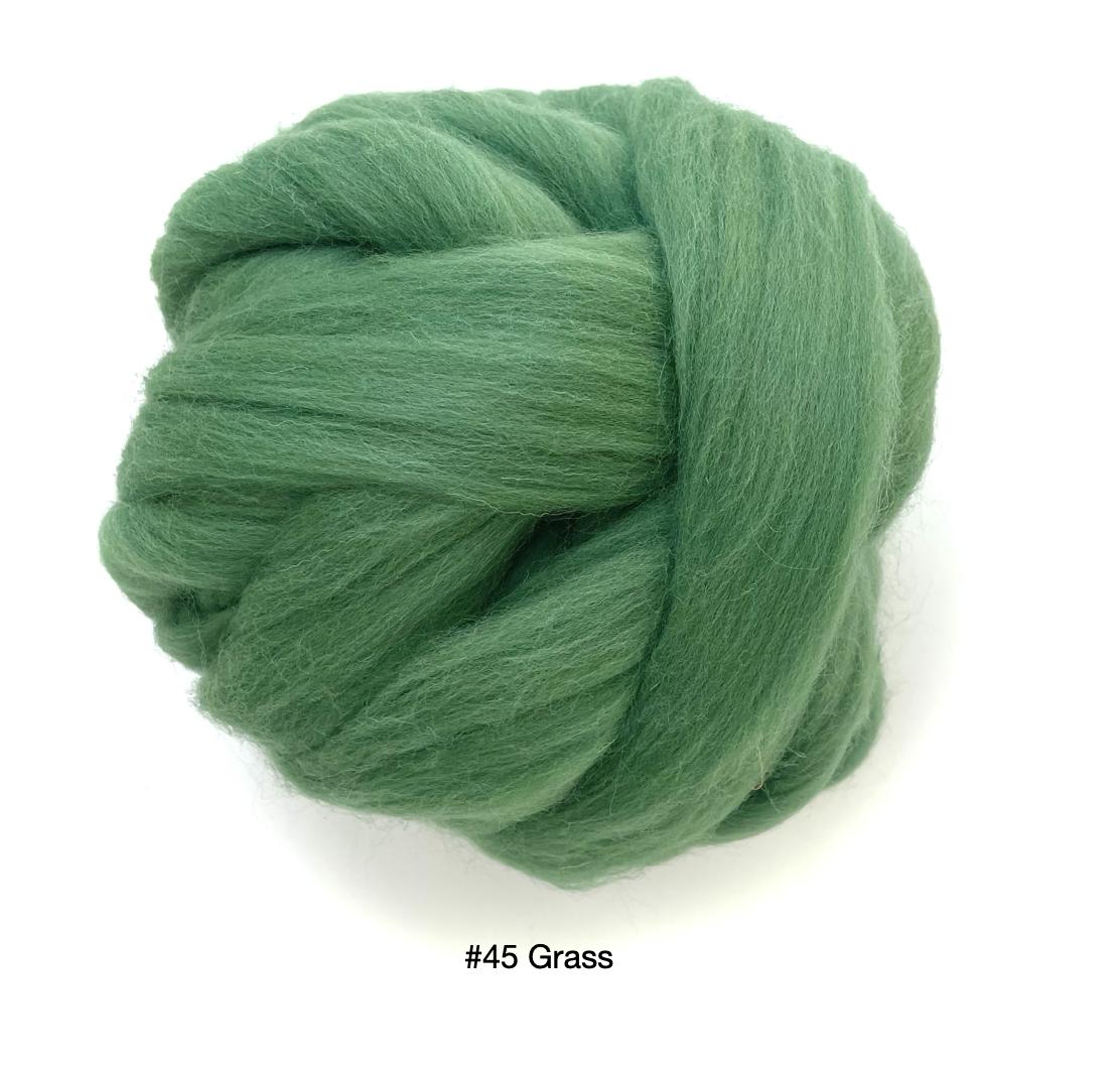 Polish Merino Wool Top - Grass — Revolution Fibers